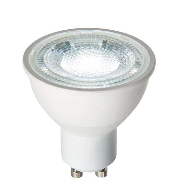 Cast GU10 fixed downlight in matt white - IP20 - 50W halogen - 7W LED ...