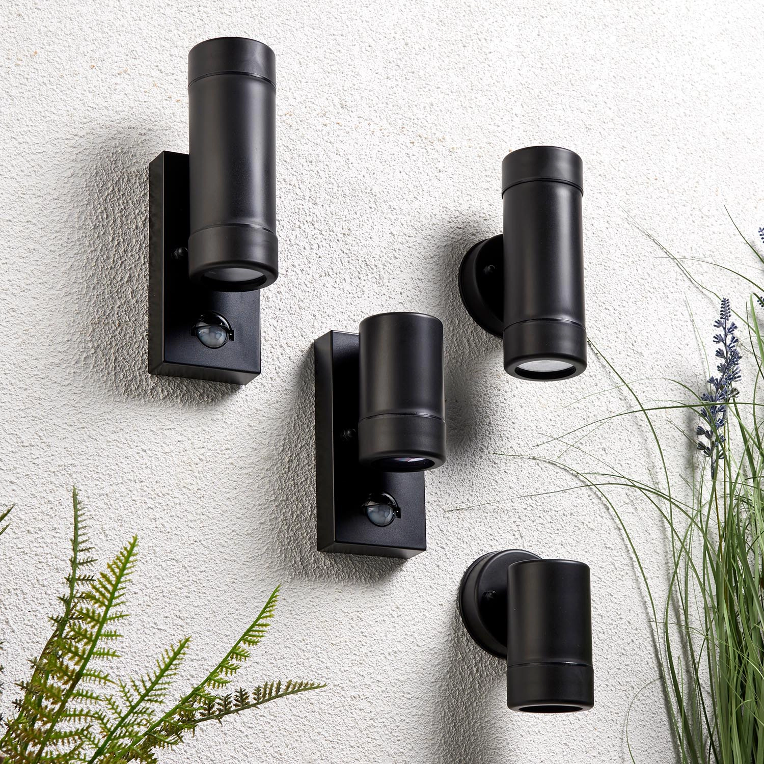 Icarus LED GU10 PIR Up & Down Wall Light - IP44 - Black PC| National ...