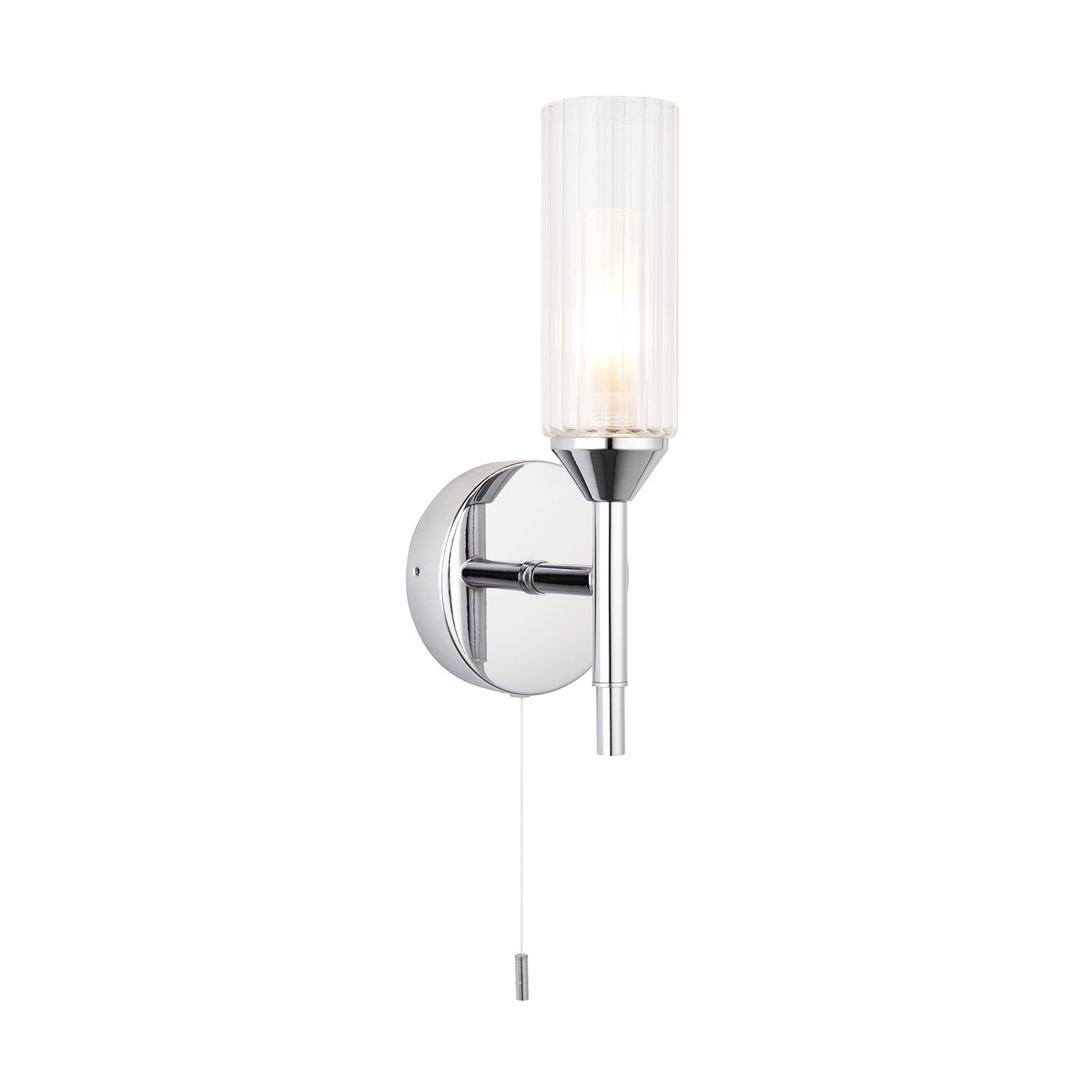 AURELI Wall Light - Chrome & Frosted Ribbed Glass | National Lighting ...