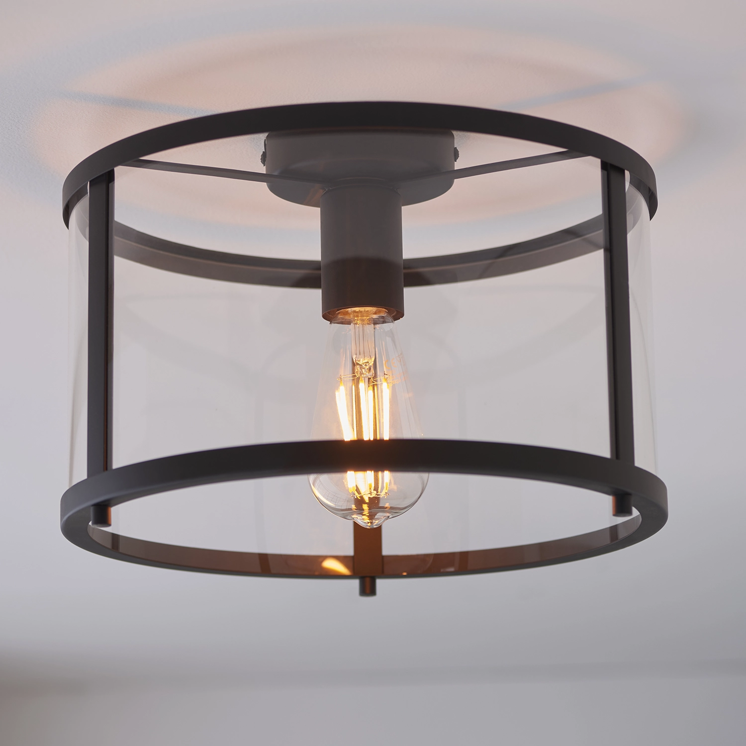 BARREL | Flush Light | IP20 | Dimmable | Matt Black | National Lighting ...
