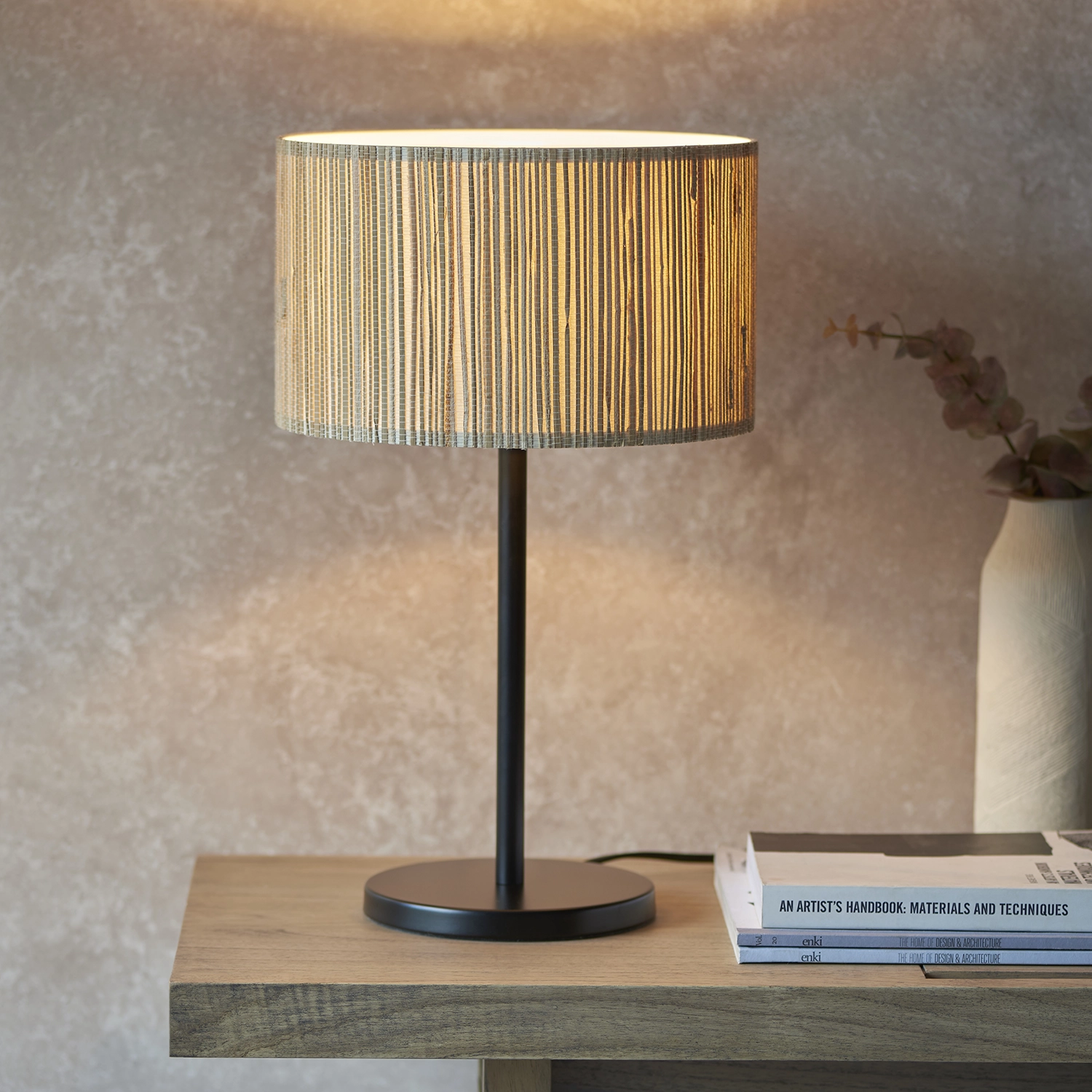 LUCIUS | Table Light | Natural Seagrass & Matt Black | National ...