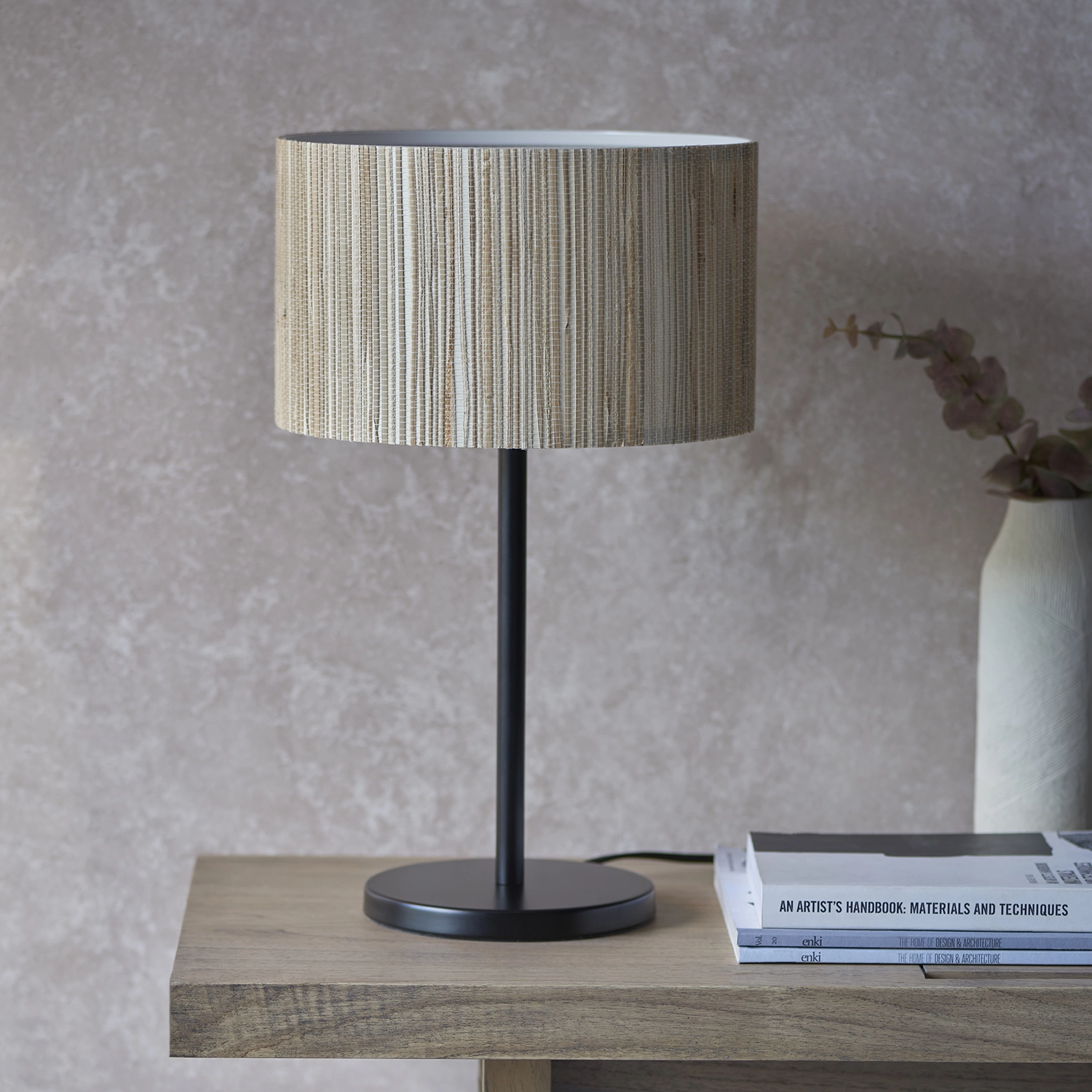 LUCIUS | Table Light | Natural Seagrass & Matt Black | National ...