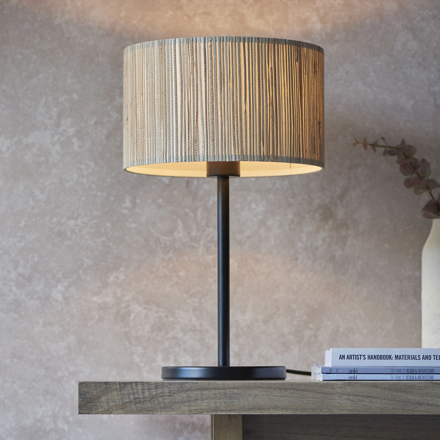 LUCIUS | Table Light | Natural Seagrass & Matt Black | National ...