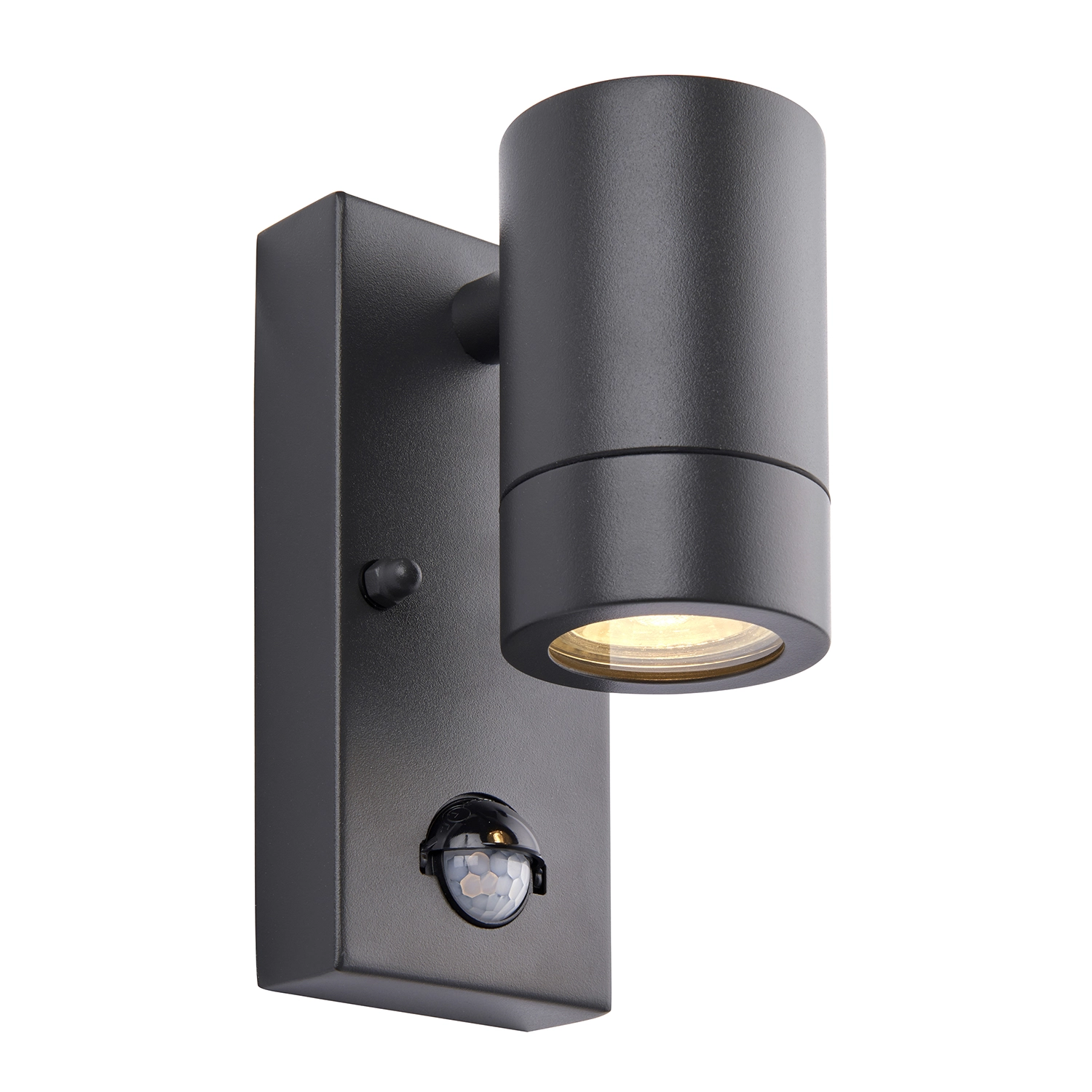 PALIN PIR | LED GU10 PIR Wall Light | IP44 | Fixed | Anthracite Grey ...