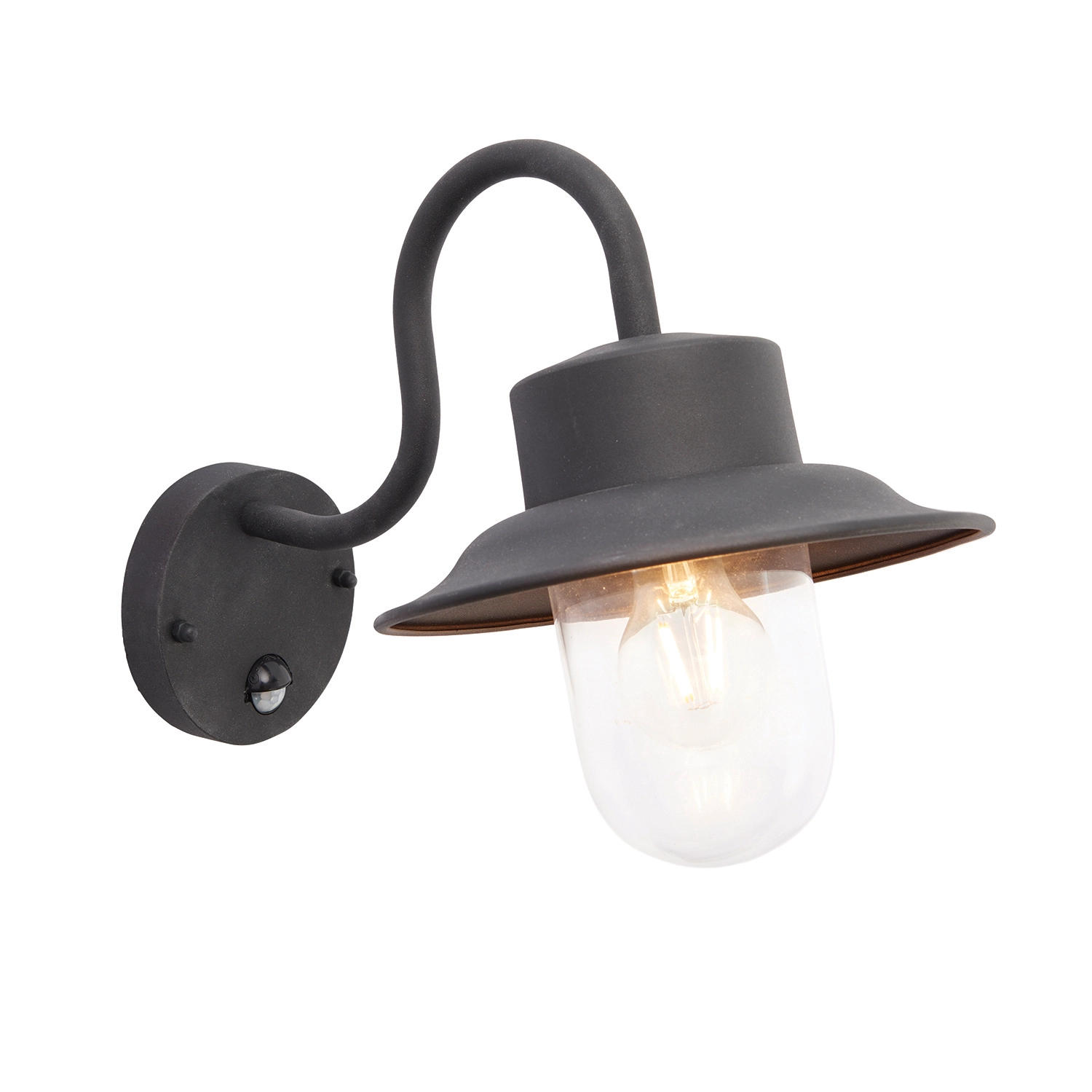 Morley PIR Outdoor wall lantern - IP44 in textured black| National ...