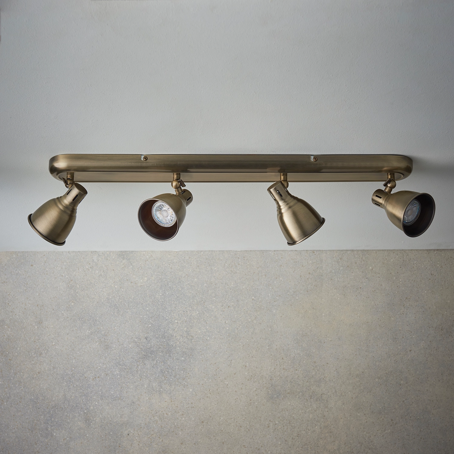 WESTON | 4 Light GU10 Spotlight Bar | Antique Brass | National Lighting ...