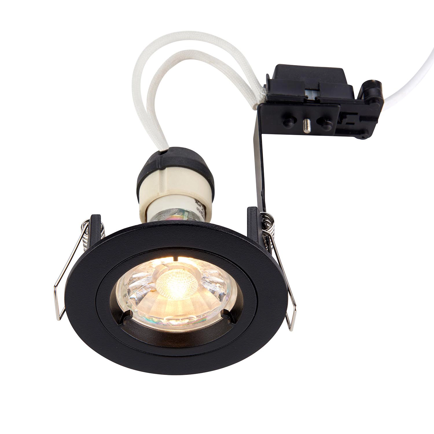 Cast GU10 Fixed Downlight - Halogen 50W - Matt Black - IP20| National ...