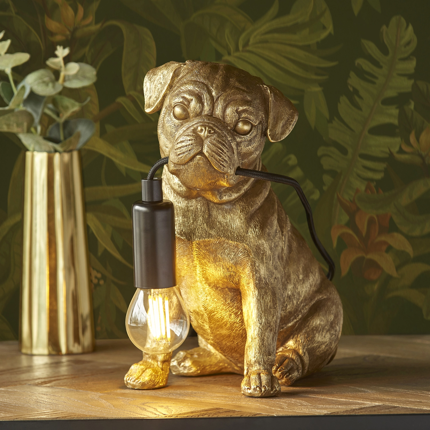 National Lighting | PUG | Puppy Table Light | Gold | National Lighting ...