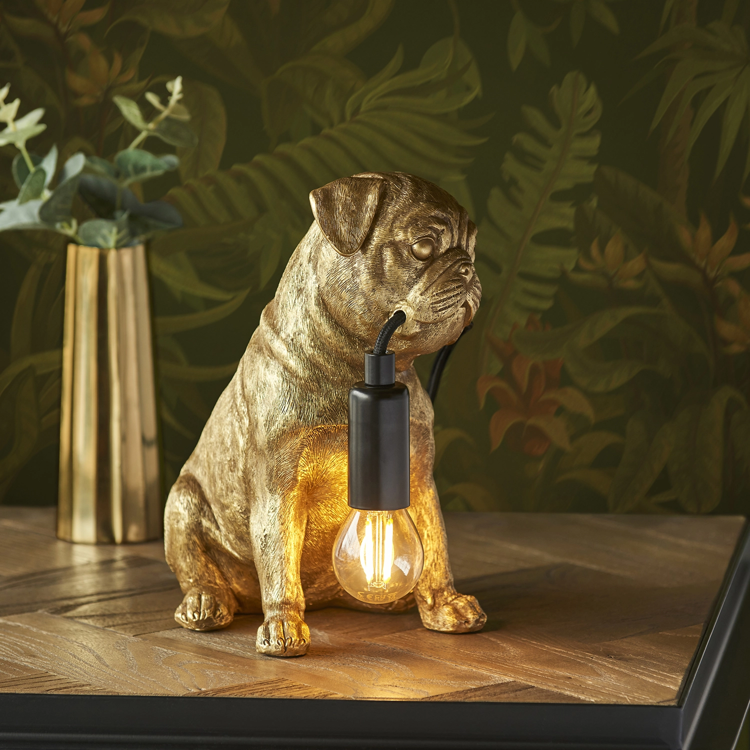 National Lighting | PUG | Puppy Table Light | Gold | National Lighting ...