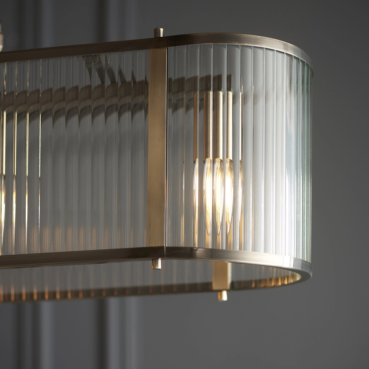 National Lighting | RILEY | 4-Light Linear Pendant | Antique Brass ...