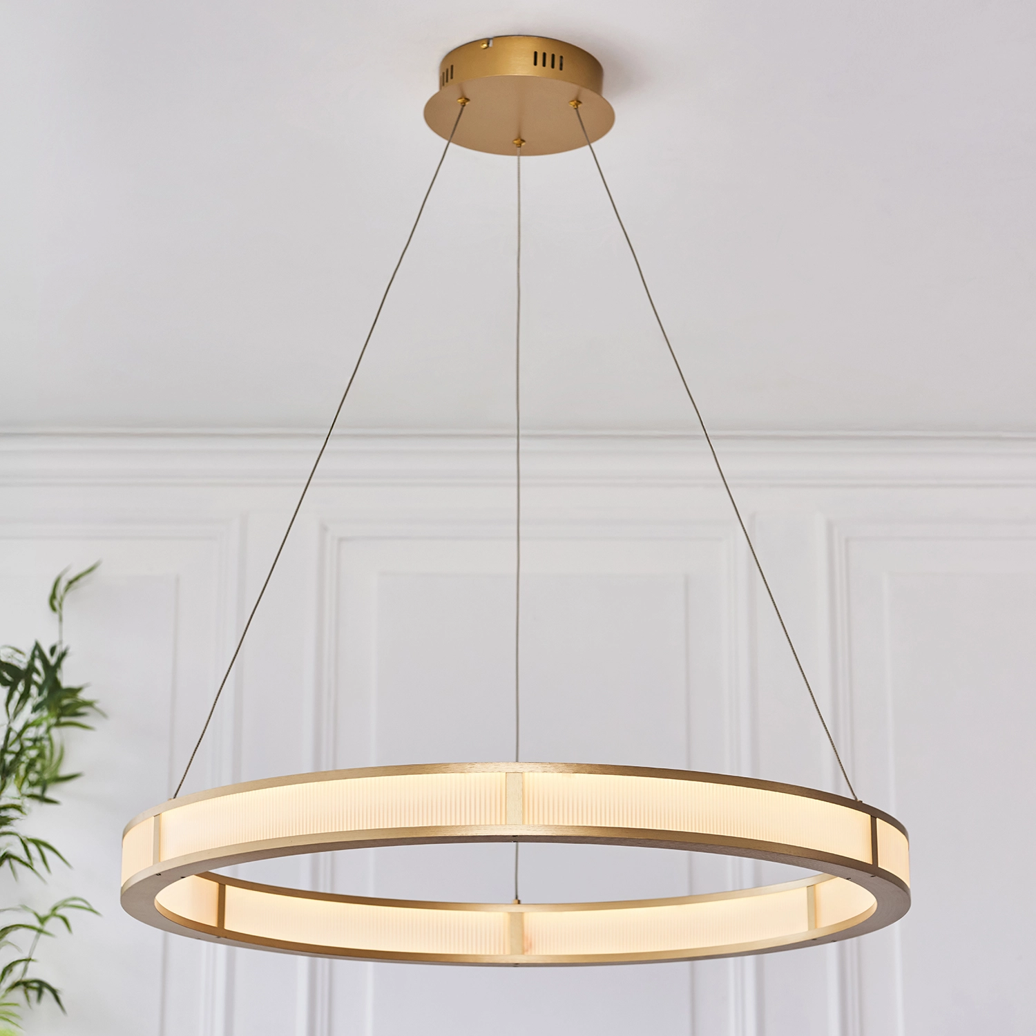 National Lighting | Solaris | Hoop Pendant | Brushed Gold Plate ...