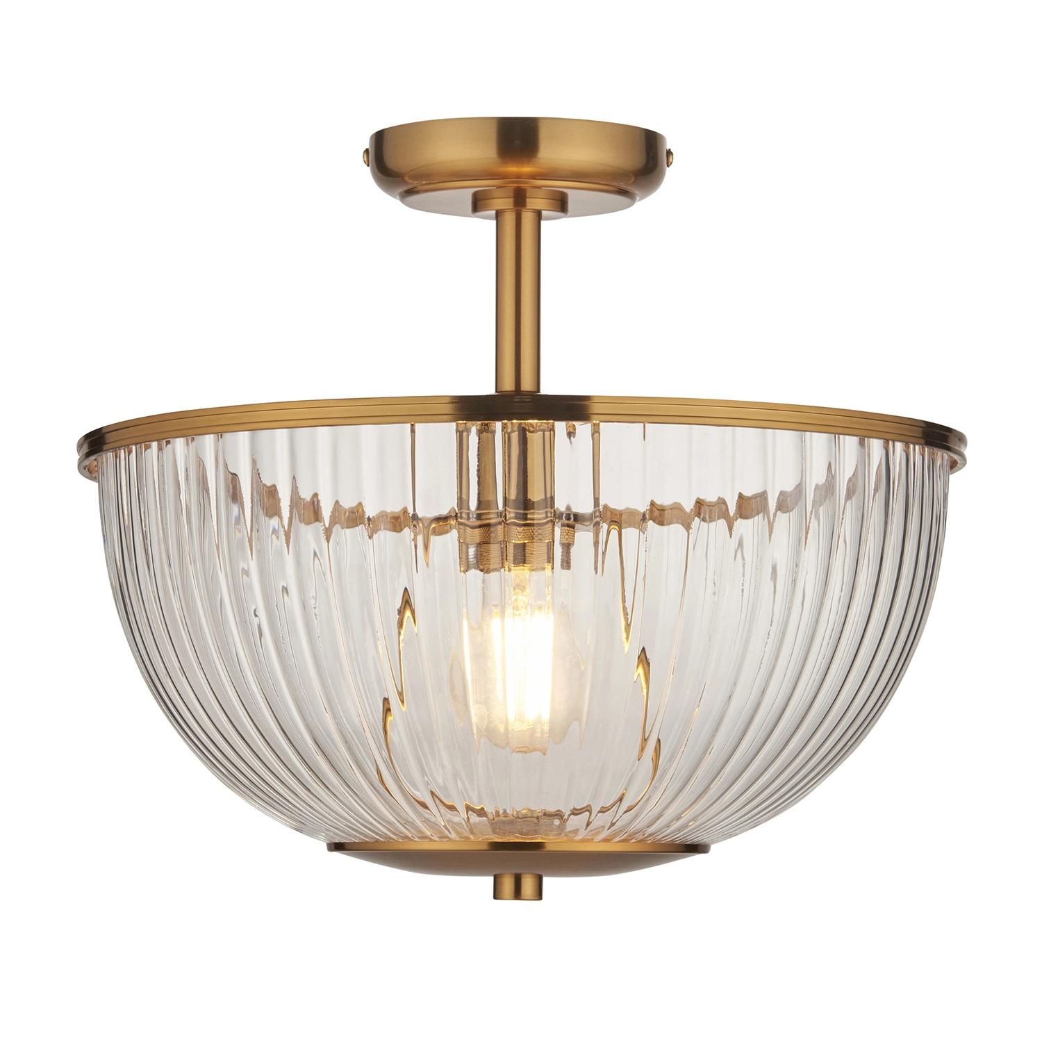 EVERSLEY Uplighter Flush Light - Vintage Brass | National Lighting ...