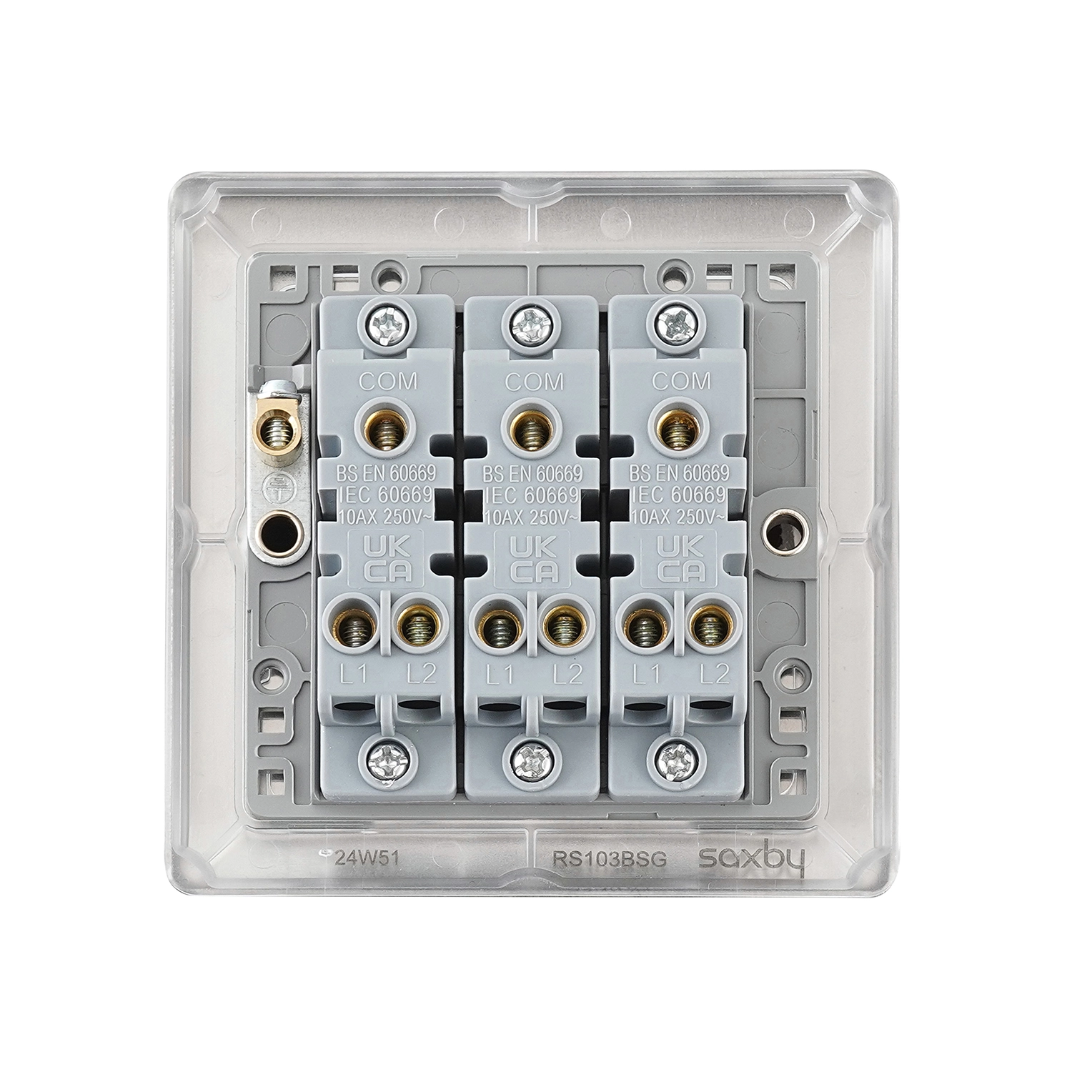 Raised Screwed 10AX 3G 2-Way Switch - Brushed Steel, Grey | National ...