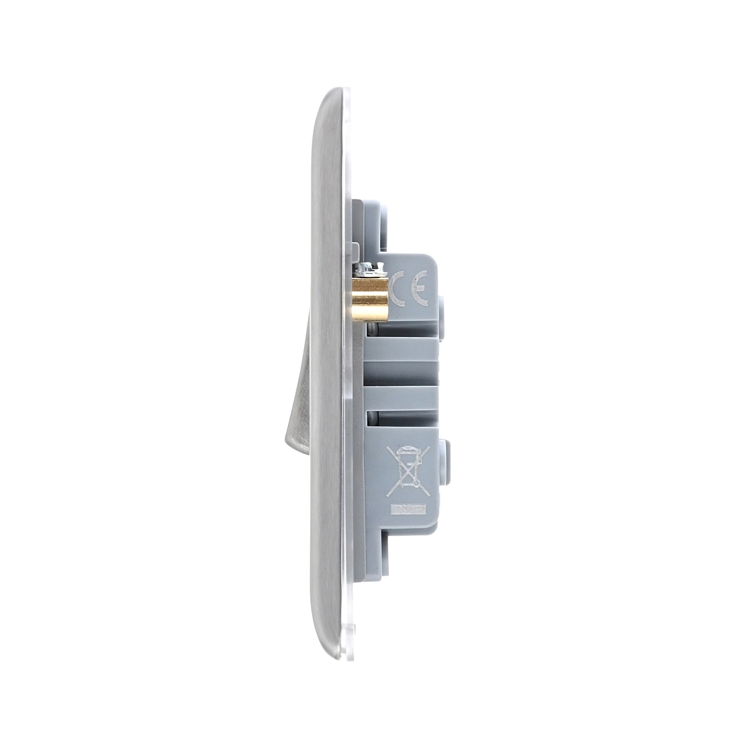 Raised Screwed 10AX 3G 2-Way Switch - Brushed Steel, Grey | National ...