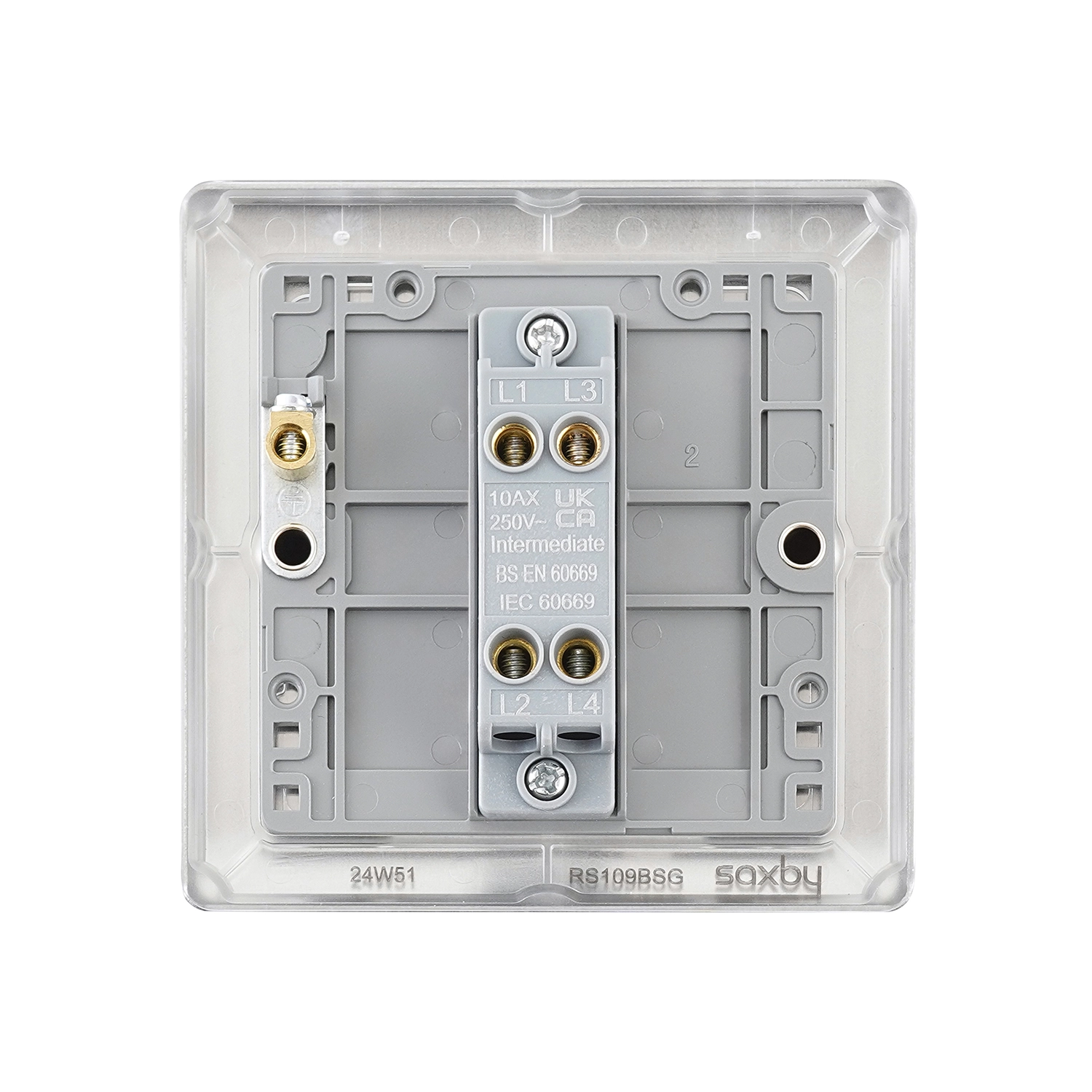 Raised Screwed 1G Intermediate Switch - Brushed Steel, Grey | National ...