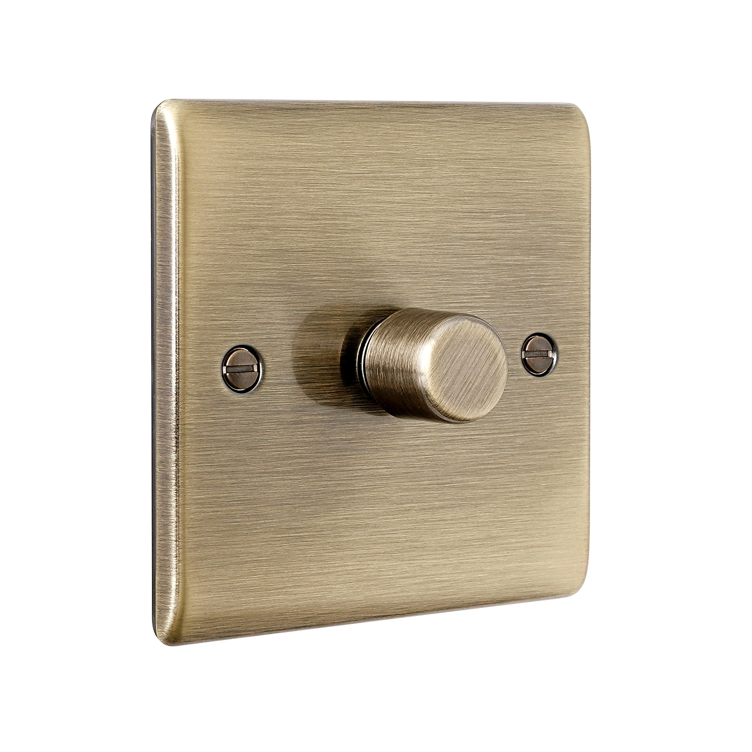 Raised Screwed 1G LED Dimmer 5-100W - Antique Brass | National Lighting ...