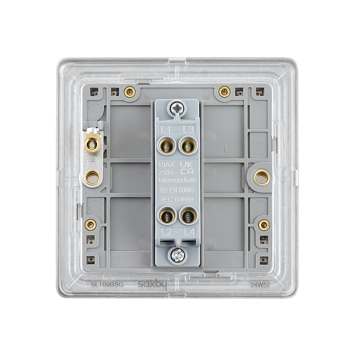 10AX 1G Intermediate Switch - Brushed Steel, Grey Insert | National ...