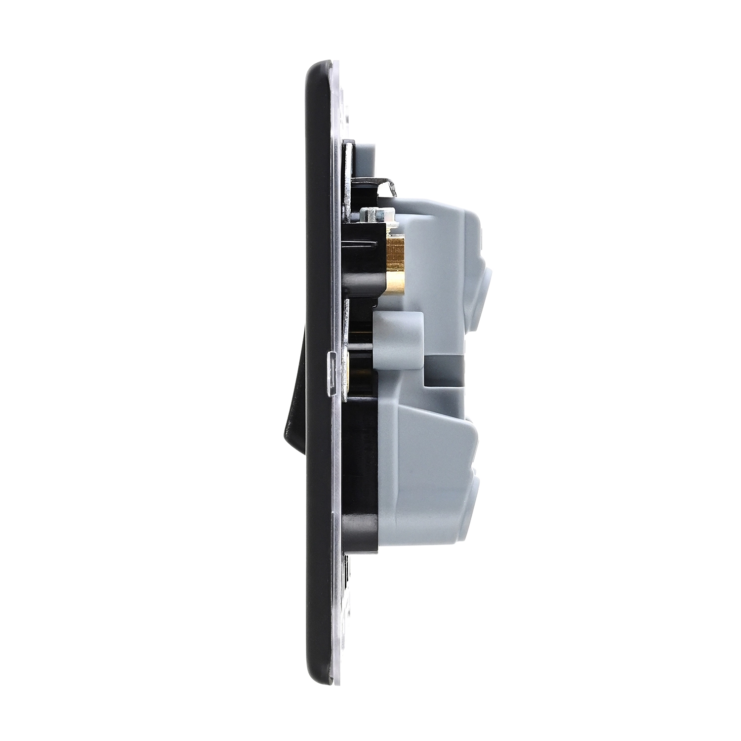 Screwless 20A 1G DP Switch - Matt Black, Black Insert | National ...