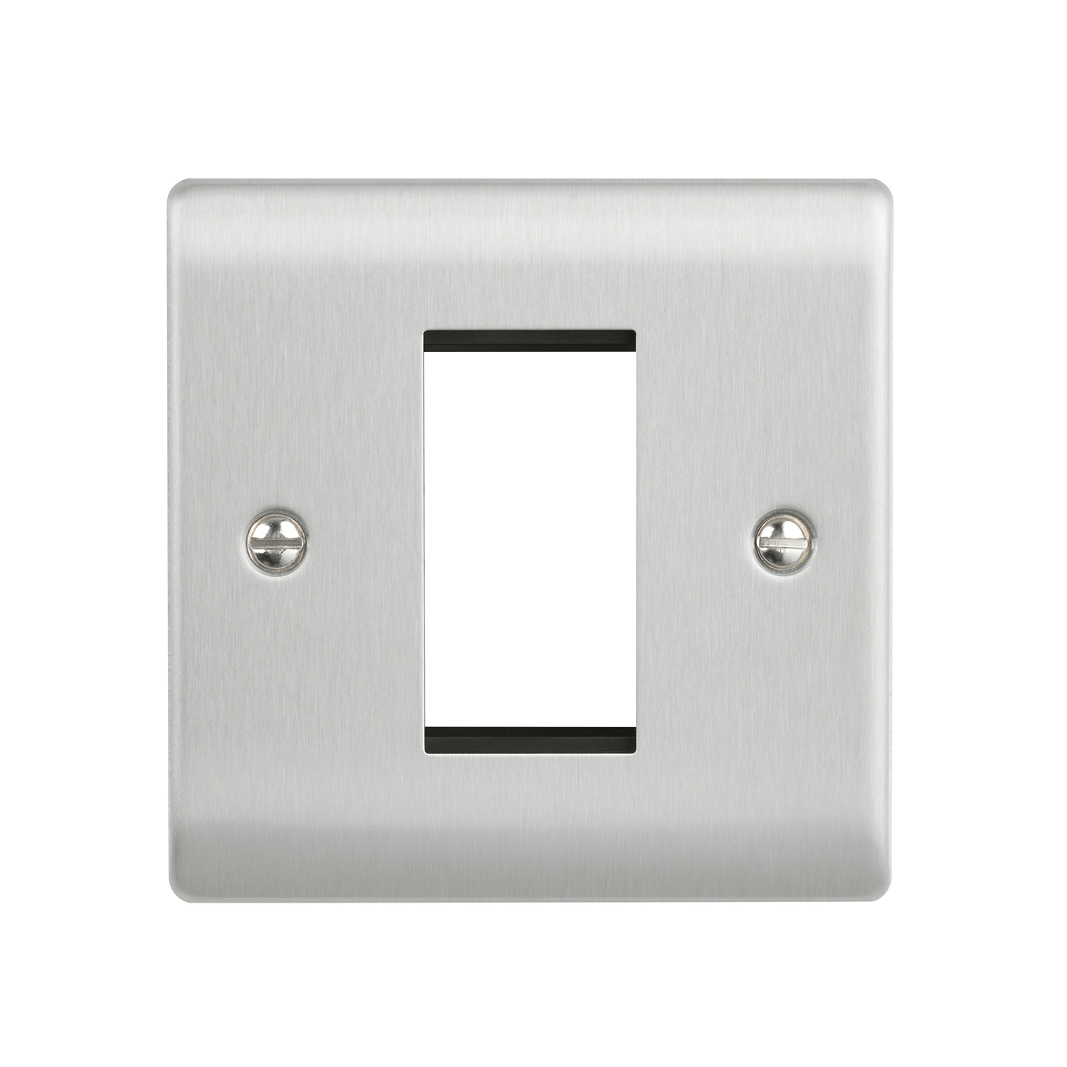Raised Screwed 1G Modular Faceplate - Brushed Steel | National Lighting ...