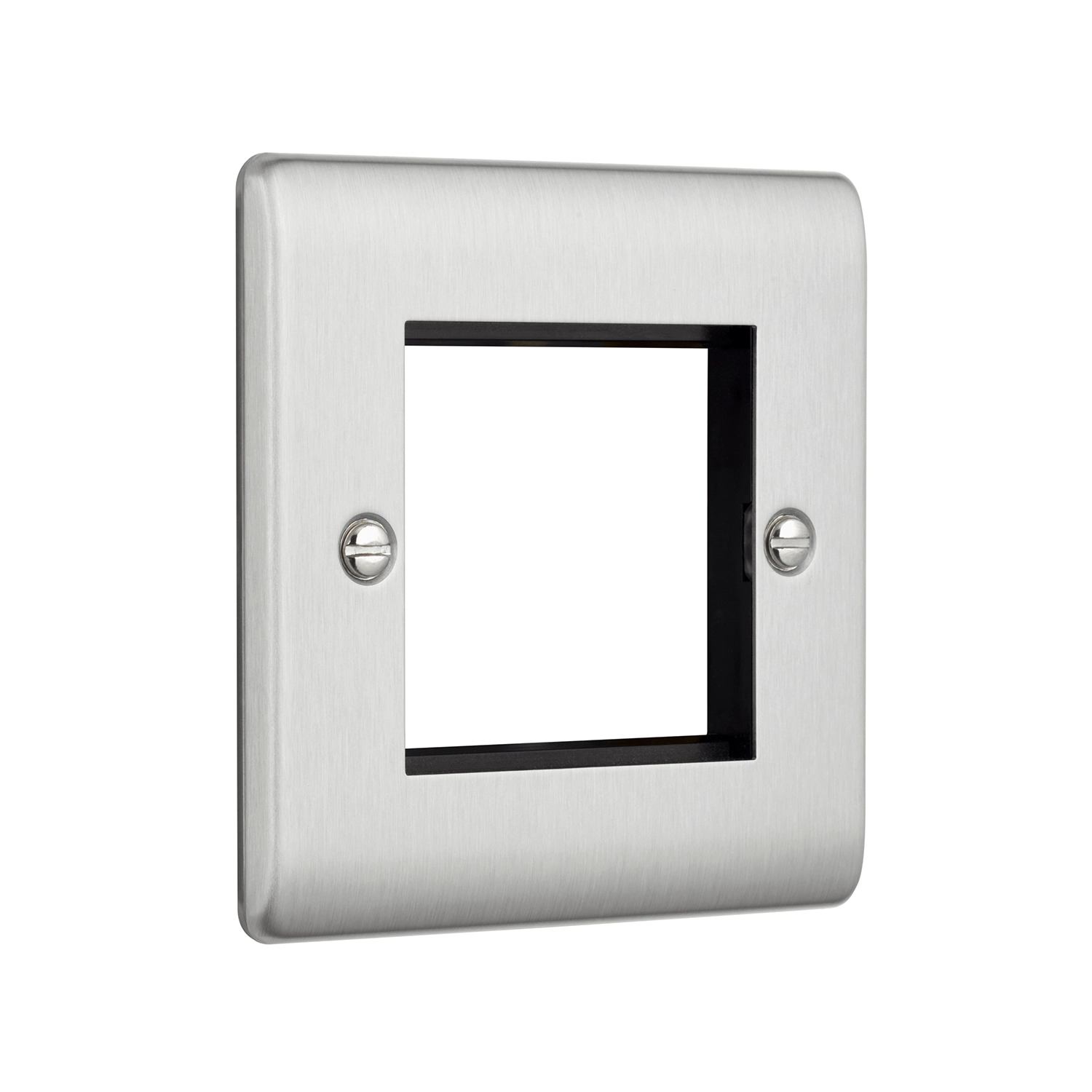 Raised Screwed 2G Modular Faceplate - Brushed Steel | National Lighting ...