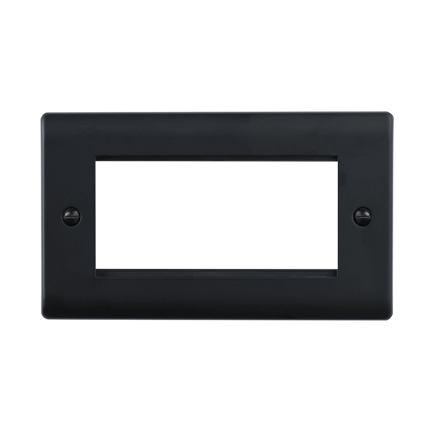 Raised Screwed 4G Modular Faceplate - Matt Black | National Lighting ...