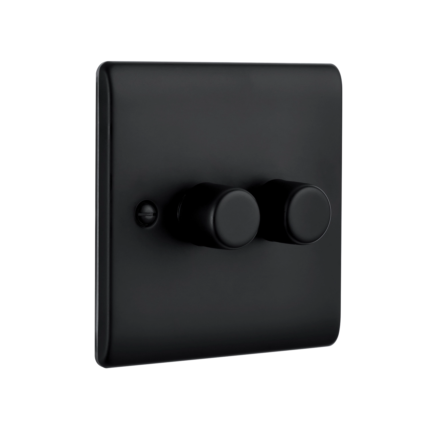 Raised Screwed 2G LED Dimmer 5-100W - Matt Black | National Lighting ...