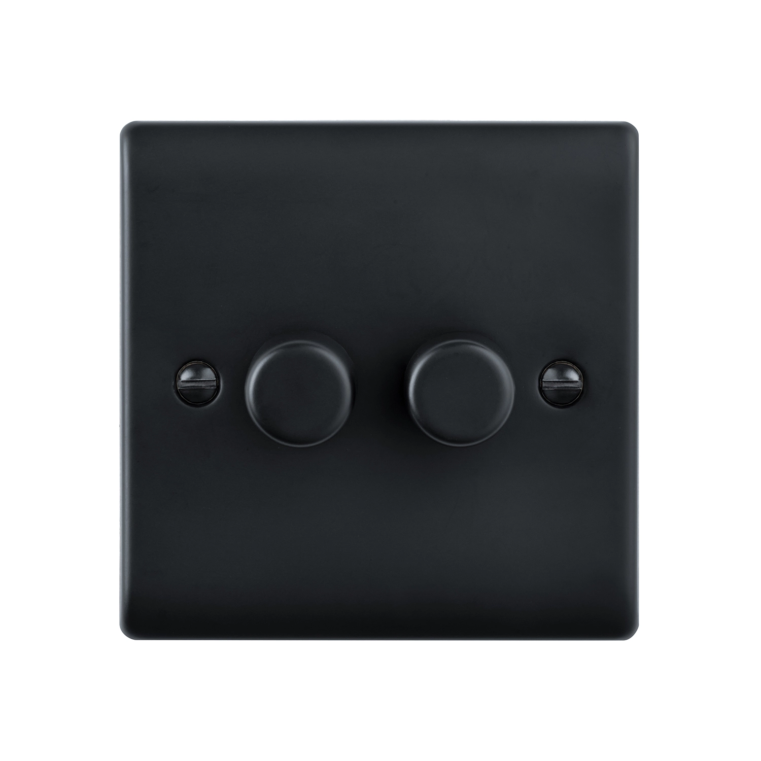 Raised Screwed 2G LED Dimmer 5-100W - Matt Black | National Lighting ...