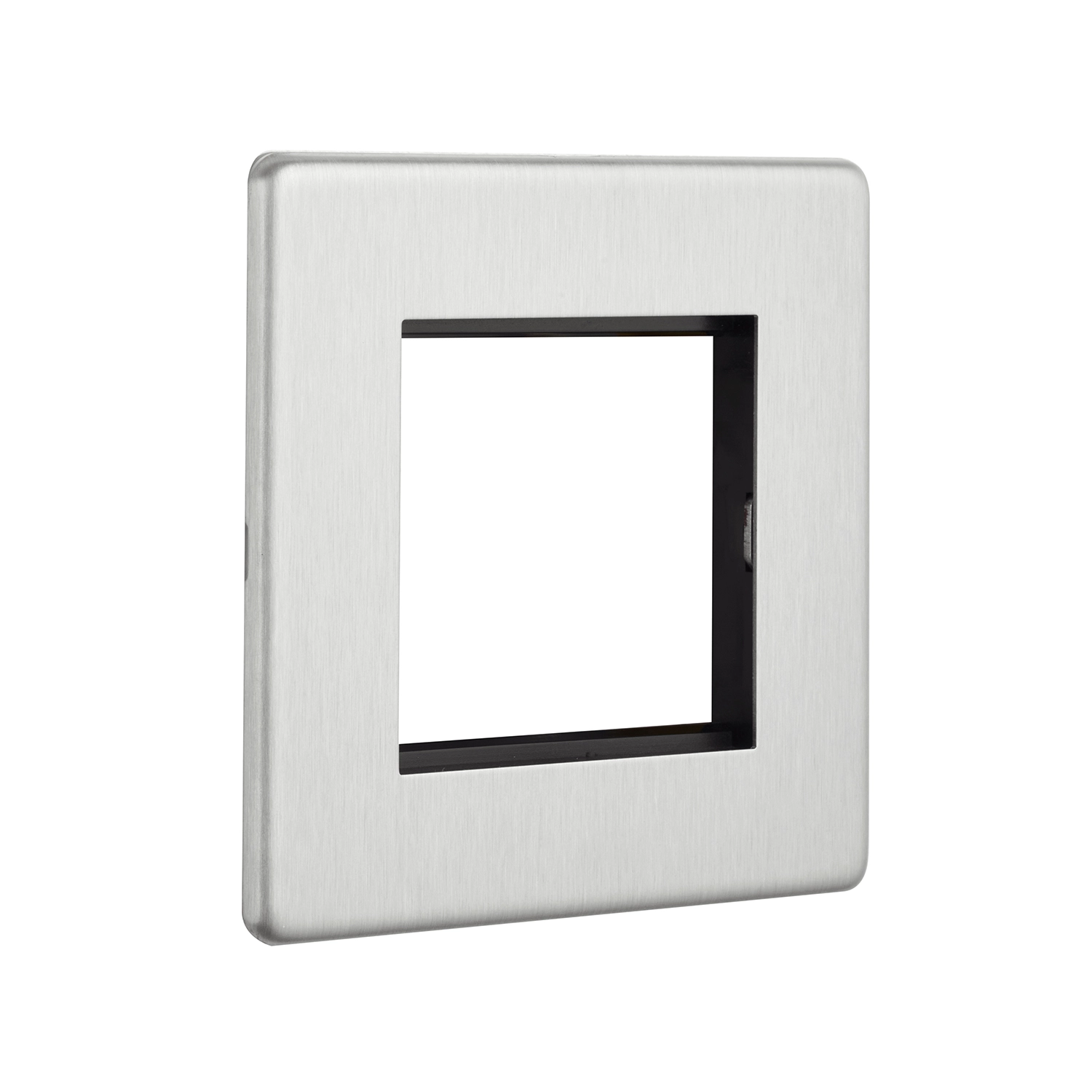 Screwless 2G Modular Faceplate - Brushed Steel | National Lighting ...