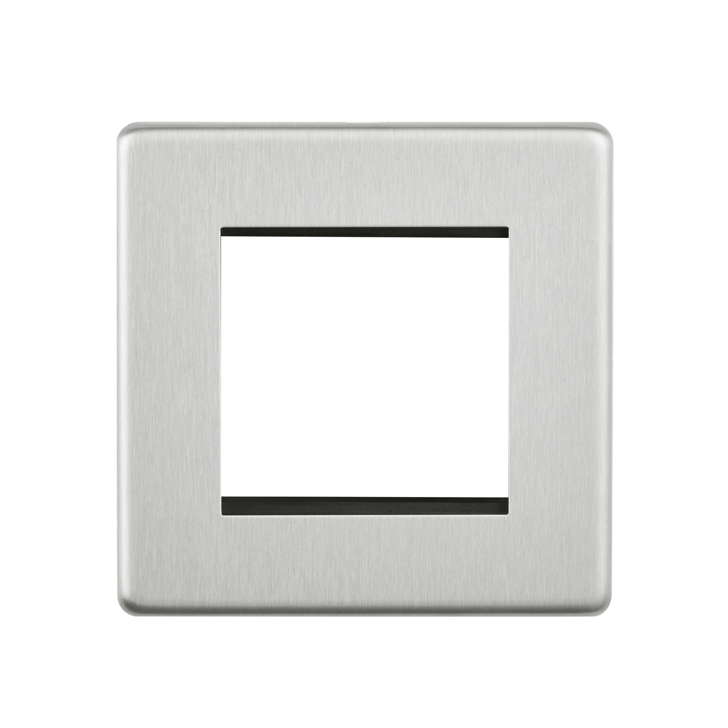 Screwless 2G Modular Faceplate - Brushed Steel | National Lighting ...