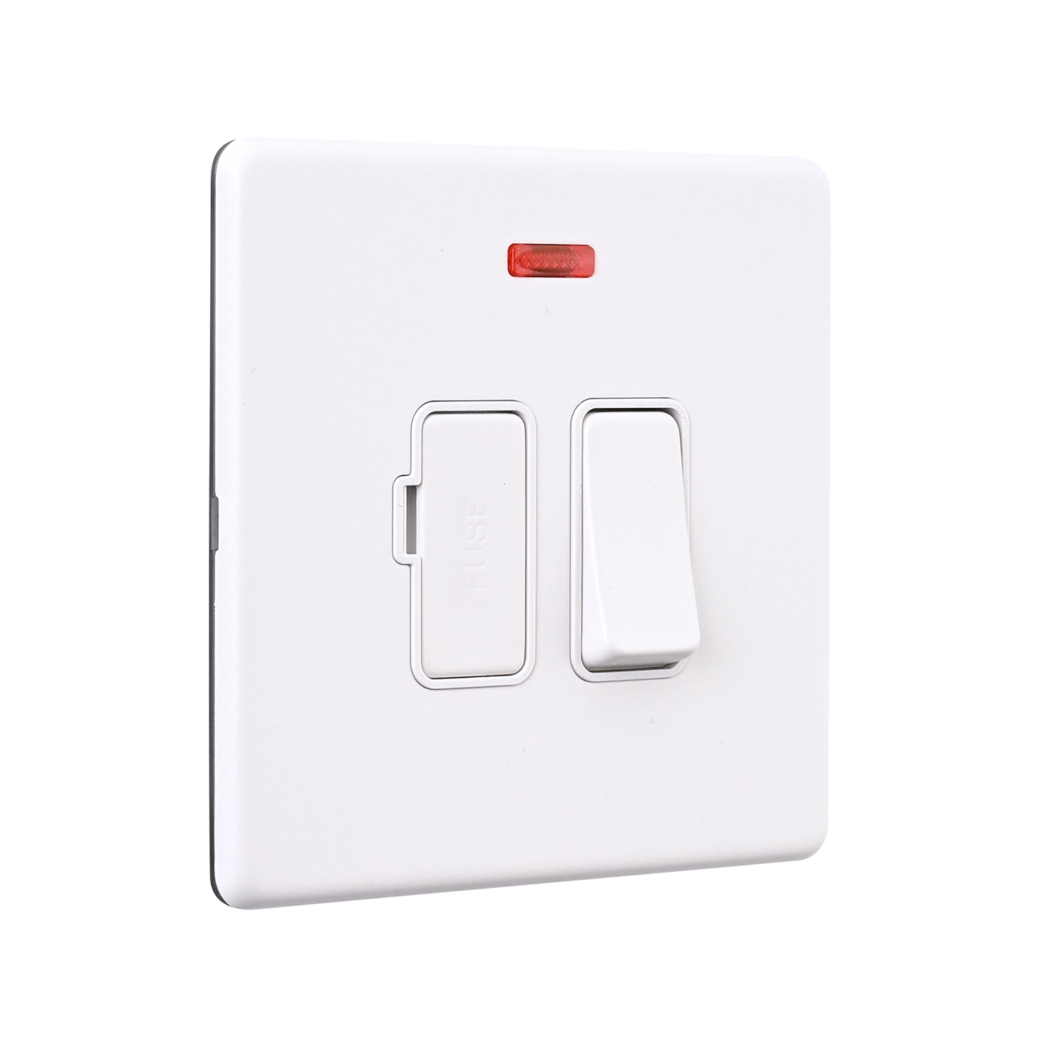 13A Switched Fused Spur with Neon - Matt White, White | National ...