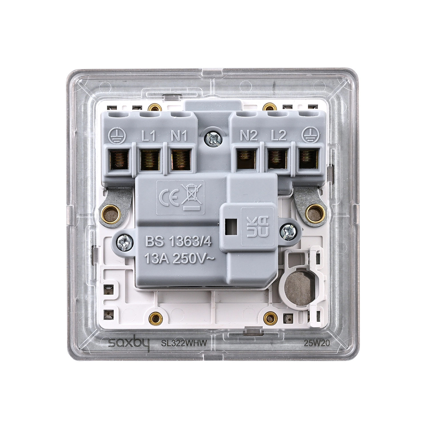 13A Switched Fused Spur with Neon - Matt White, White | National ...