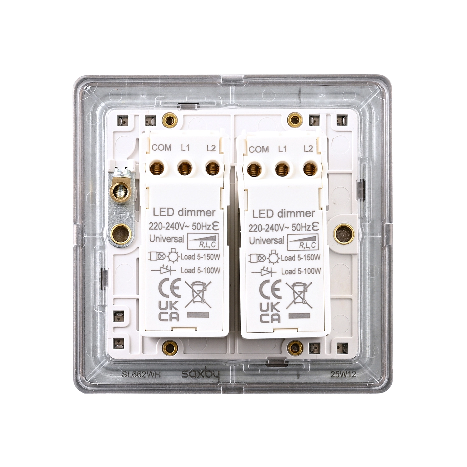 Screwless 2G LED Dimmer 5-100W - Matt White, White Insert | National ...