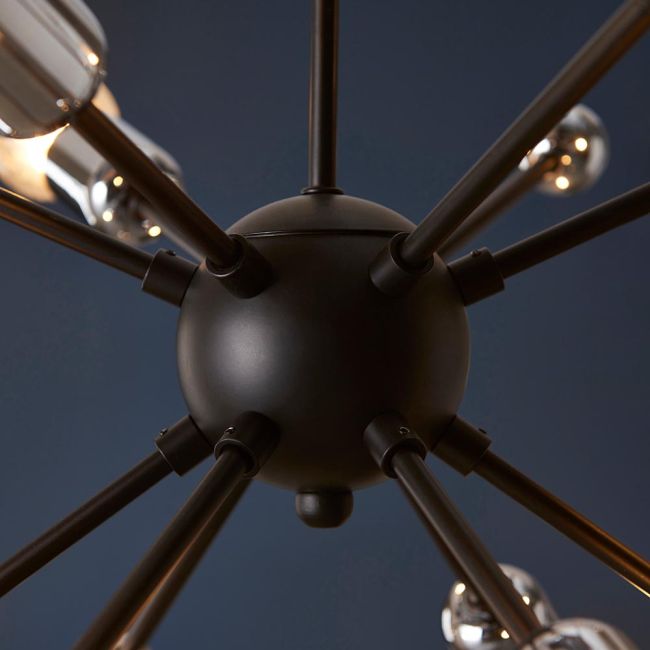 SALUS Multi Arm Lamp Pendant | Matt Black & Chrome Plate| National ...