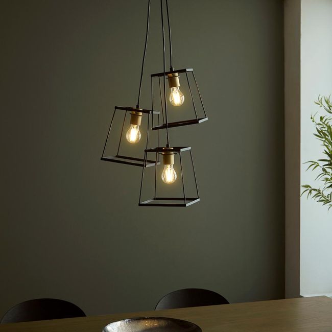 EDINGHAM Plate Pendant | Matt Black & Matt Gold Paint| National ...